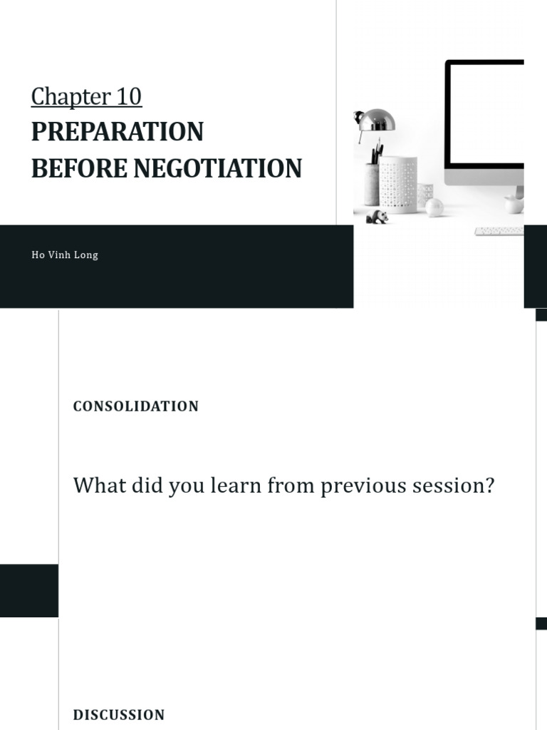 Negotiation - Chapter 10 - Preparation Before Negotiation | PDF ...
