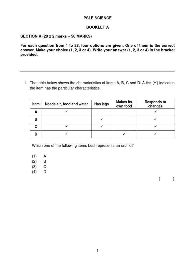 PSLE Science 2009 | PDF | Predation | Heat