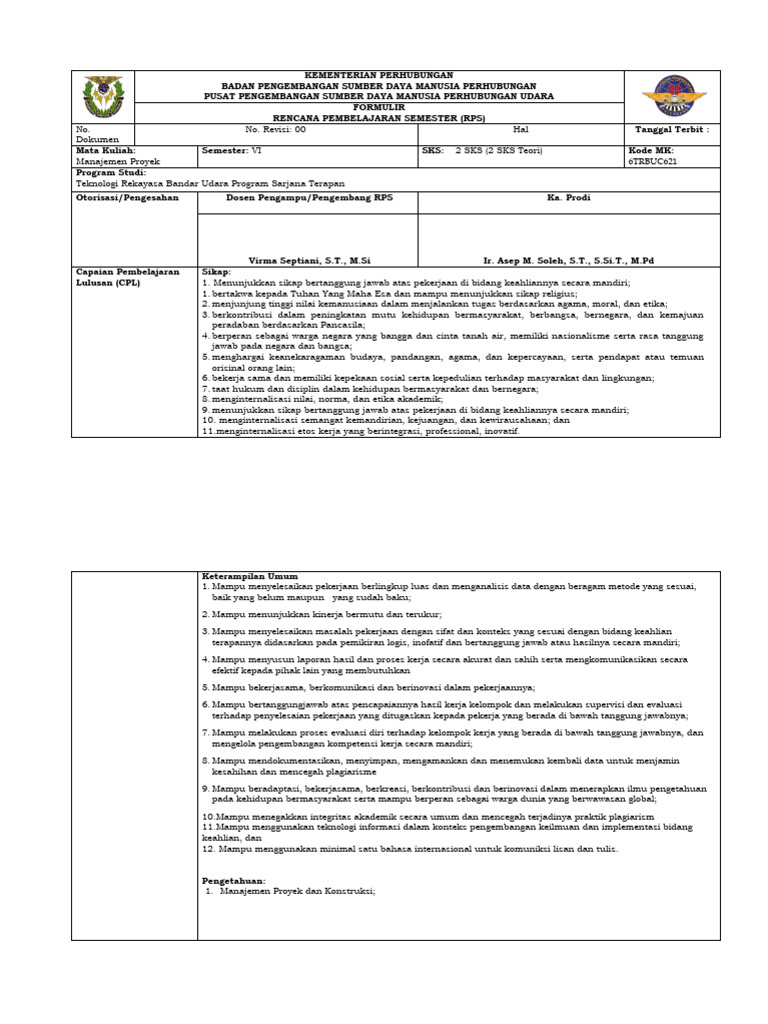 Contoh Format RPS | PDF | Komputer | Teknologi & Rekayasa