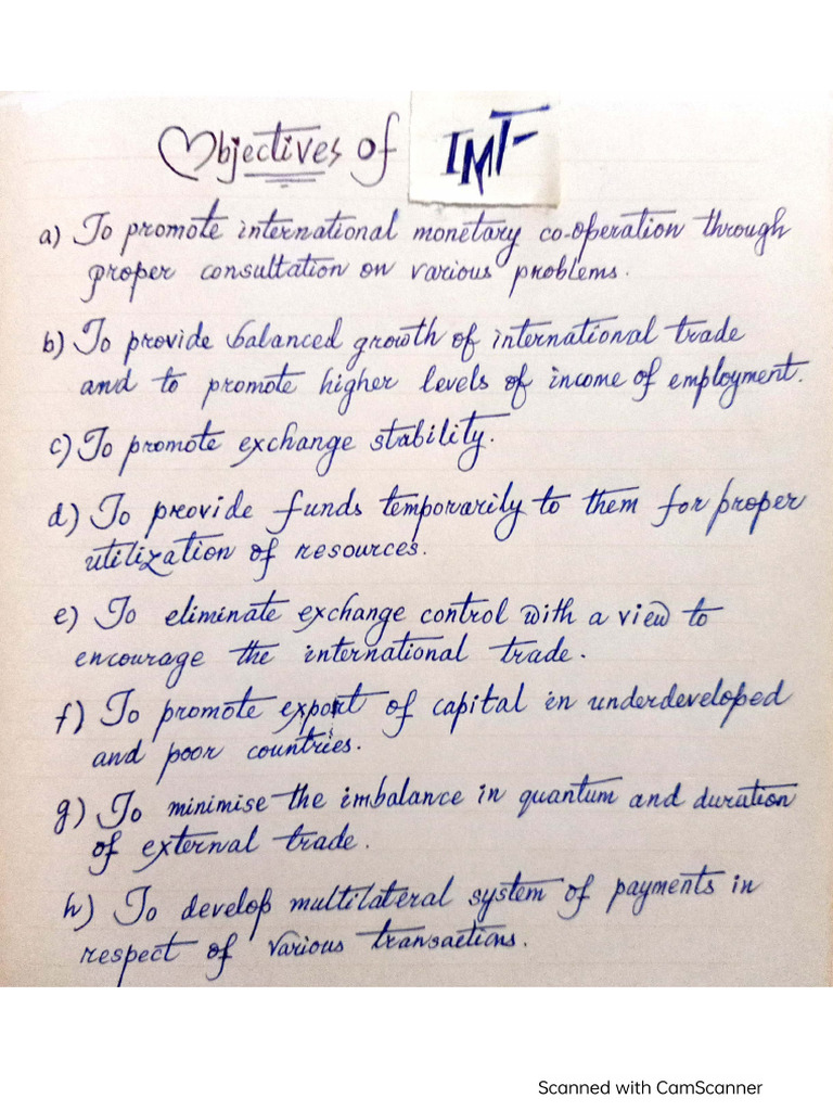 Imf Objectives & Facilities | PDF