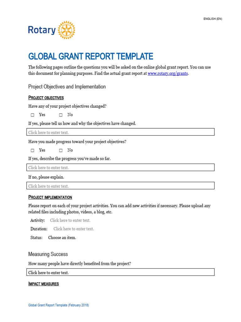 Global Grant Report Template en | PDF | Banks | Expense