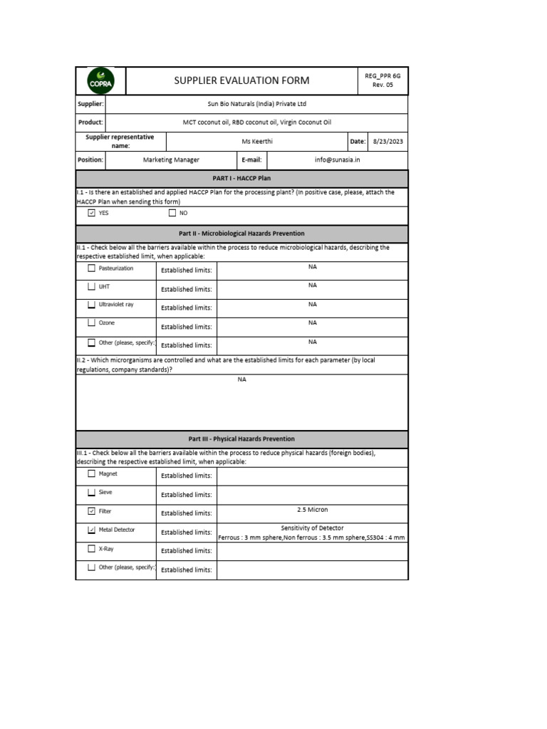 REG - PPR 6G - Supplier Evaluation Form | PDF | Pest Control | Hazard ... REG - PPR 6G - Supplier Evaluation Form | PDF | Pest Control | Hazard ...
