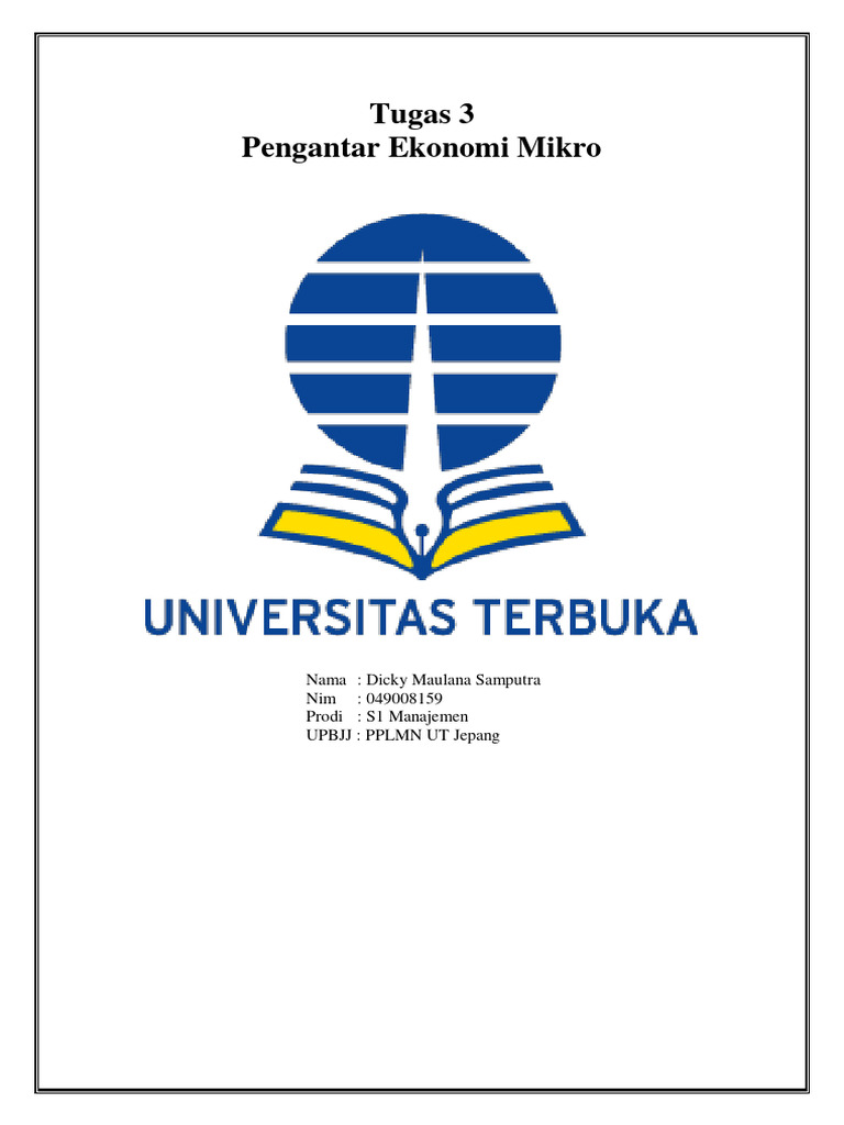 Tugas 3 Pengantar Ekonomi Mikro | PDF