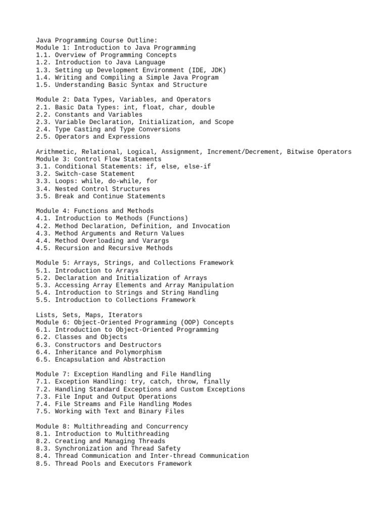 Java Roadmap | PDF | Method (Computer Programming) | Control Flow