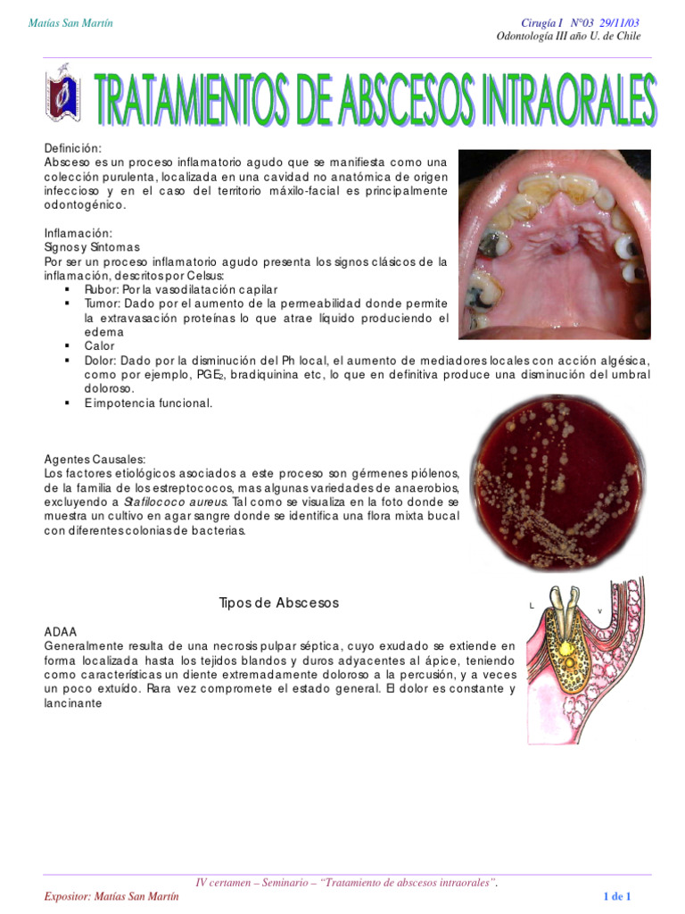 Tratamientos de Abscesos Intraorales -3 | PDF | Inflamación | Anatomía