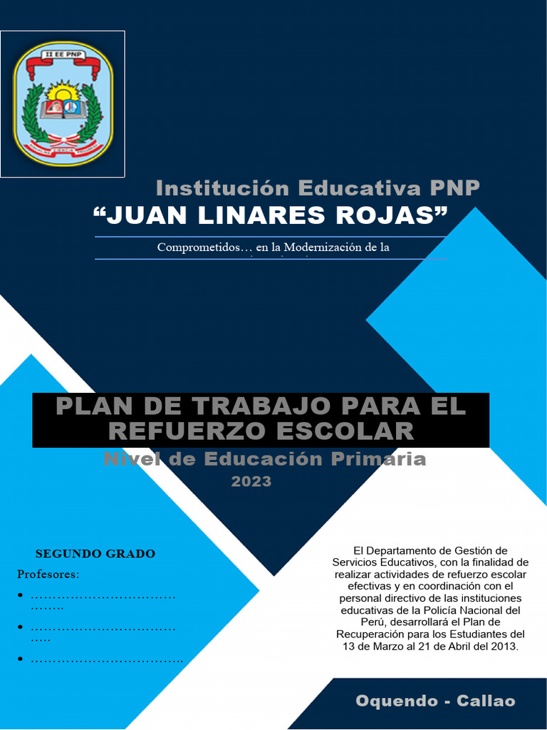 2 MODELO PLAN DE RECUPERACION Y REFUERZO ESCOLAR GRADO O AREA Prof. Luis ESPINOZA | PDF ...