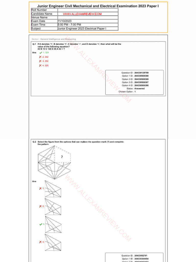 SSC Je 2023 Electrical 11 Oct | PDF | Qualifications | Educational Stages