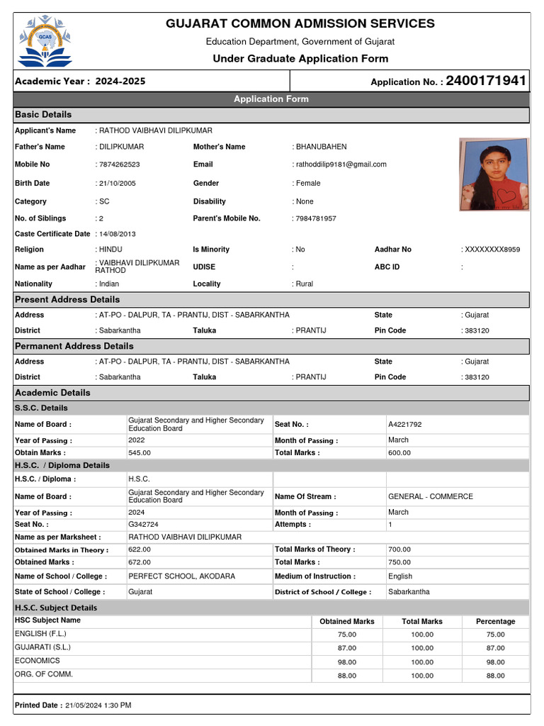 Application Summary | PDF