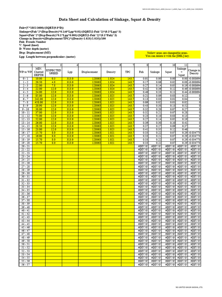 UKC Calculation at NSU Fleet | PDF | Earth Sciences | Geographical ...