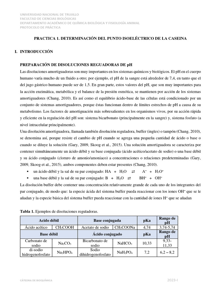 PRACTICA 1 - Determinación Del Punto Isoeléctrico de La Caseina | PDF ...