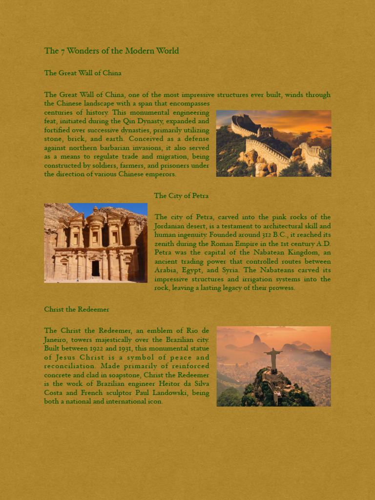 Seven Wonders of the Modern World | PDF | History