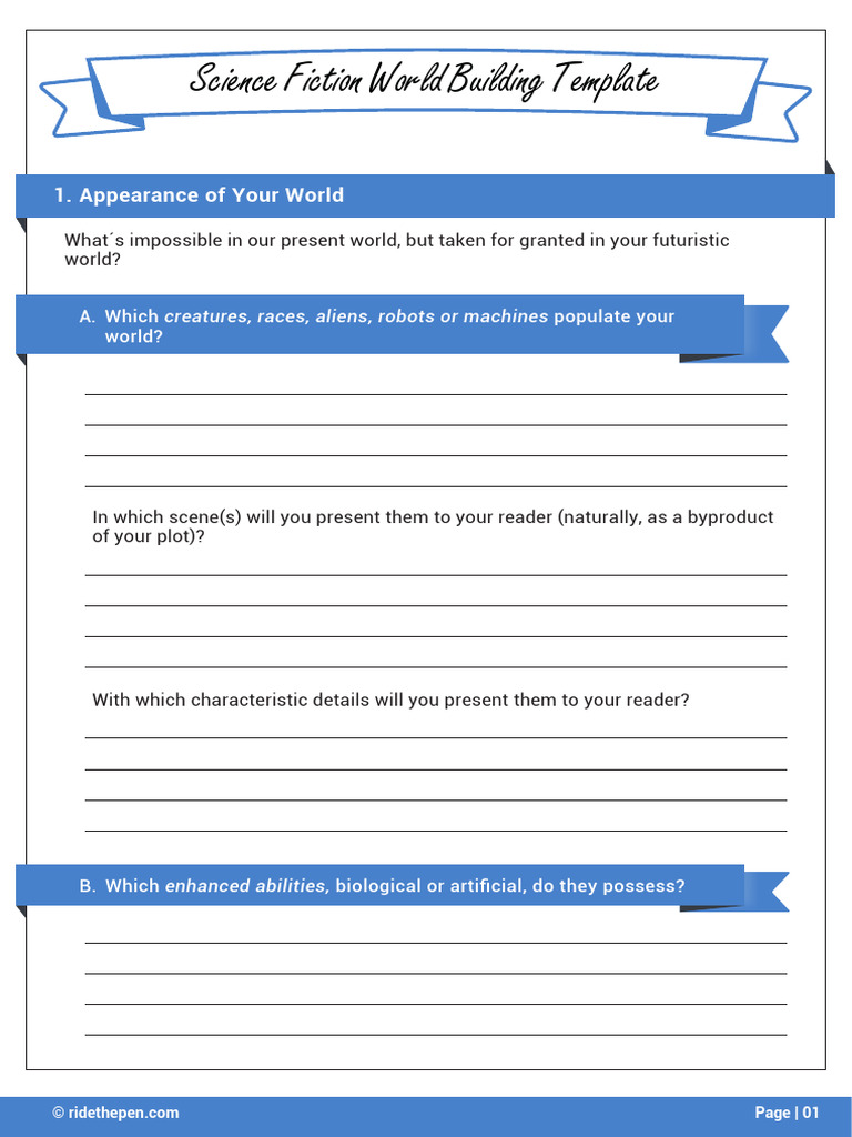 Sci-Fi World Building Template Guide | PDF