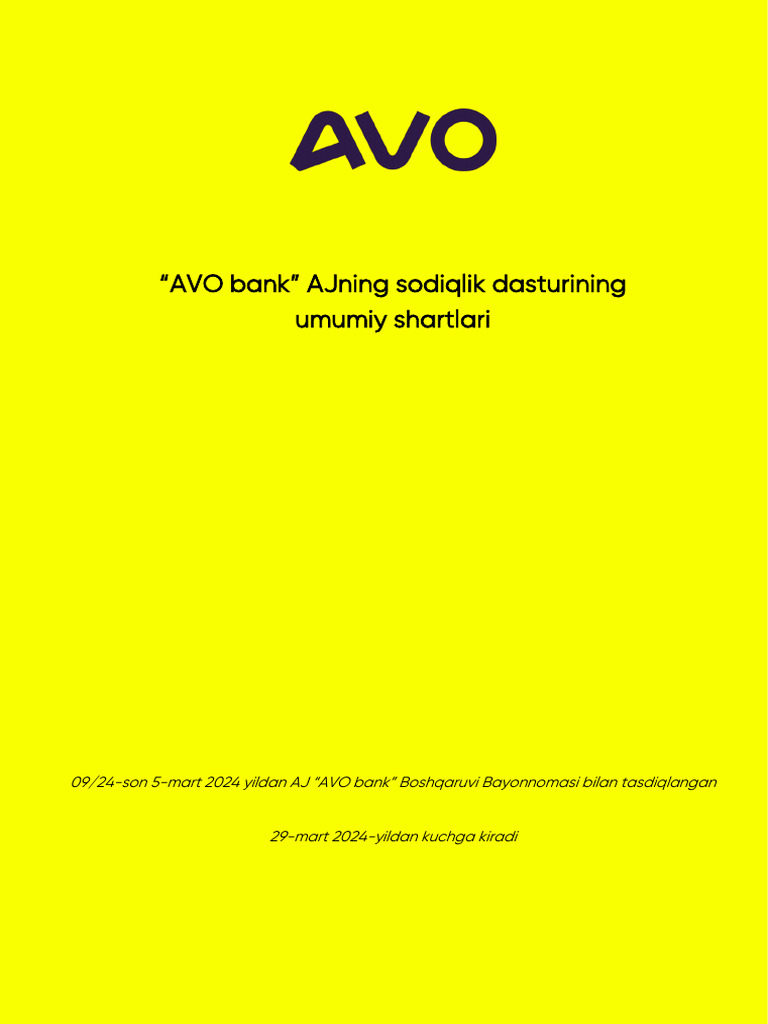 AVO Loyalty Uz | PDF