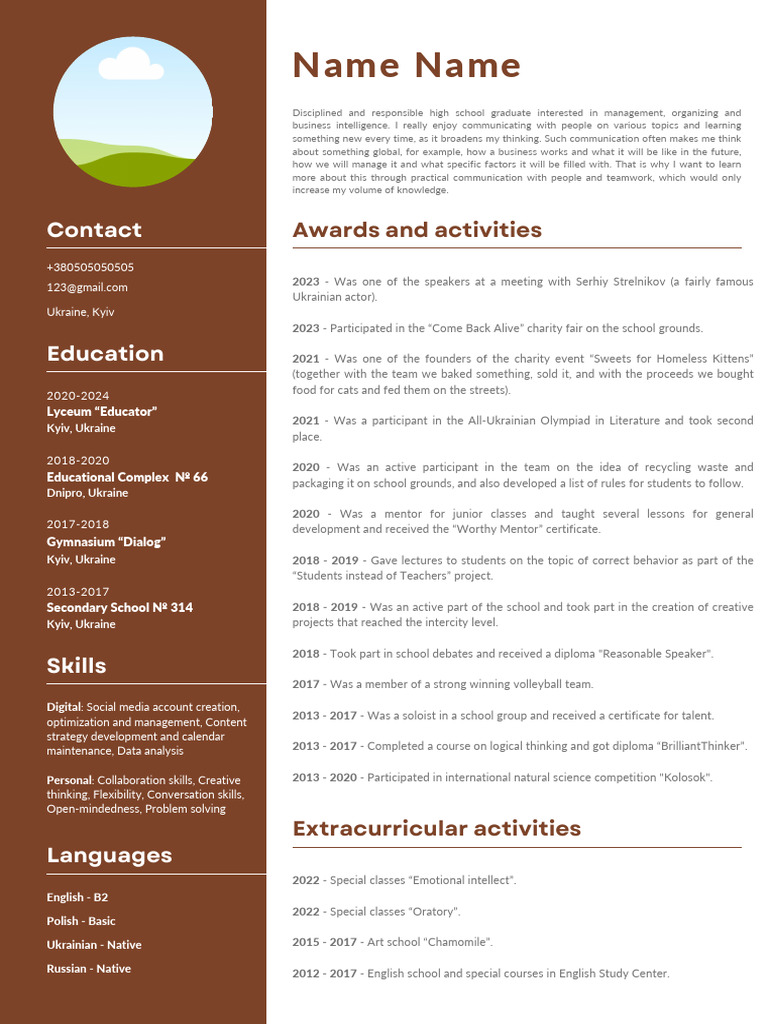 CV Sample 2 | PDF | Cognition | Learning