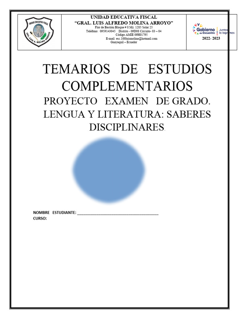 TEMARIOS DE ESTUDIOS COMPLEMENTARIOS_EXAMEN DE GRADO | PDF | Amamantamiento | Ecuador