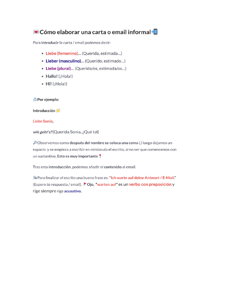 Briefe Schreiben (Informell) | PDF