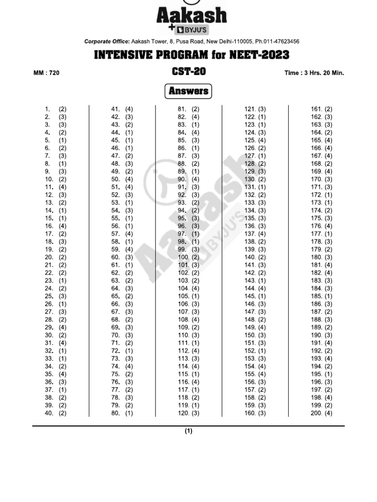 CST 20 (Code A) Solution | PDF