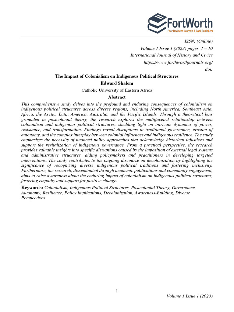 The+Impact+of+Colonialism+on+Indigenous+Political+Structures | PDF ...