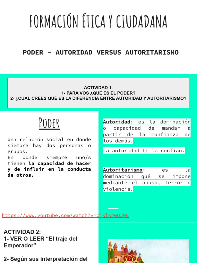 El Poder. Autoridad Vs Autoritarismo | PDF | Ciencias sociales
