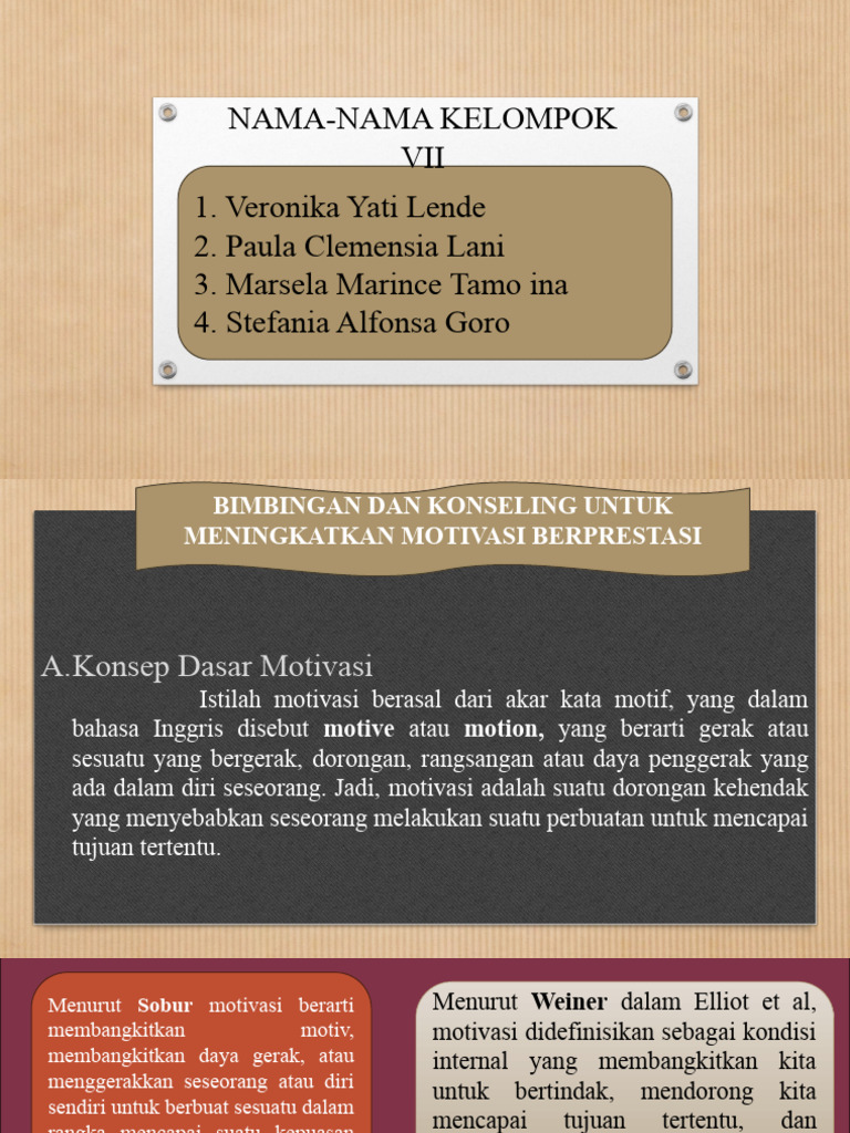 Bimbingan Dan Konseling Motivasi Berprestasi | PDF