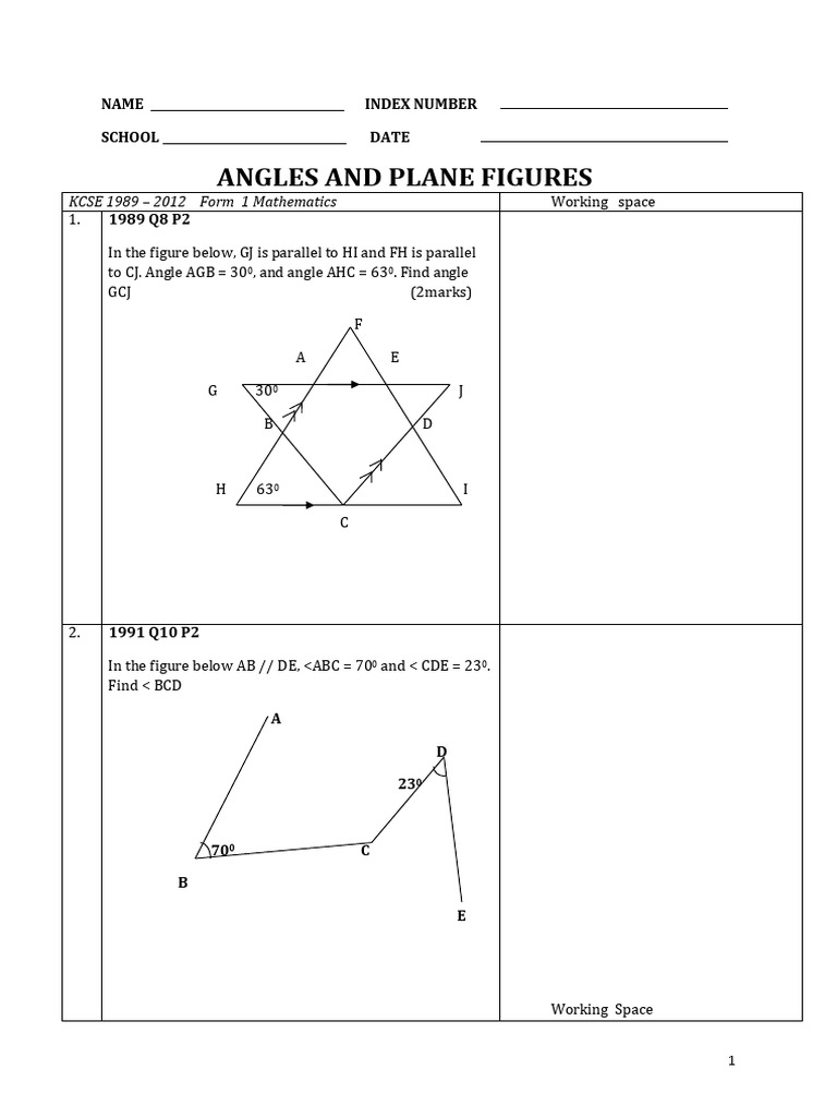 Angles and Plane Figures | PDF | Geometry | Euclidean Geometry