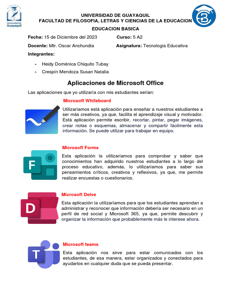 Aplicaciones - Microsoft 365 | PDF | Microsoft | Aprendizaje