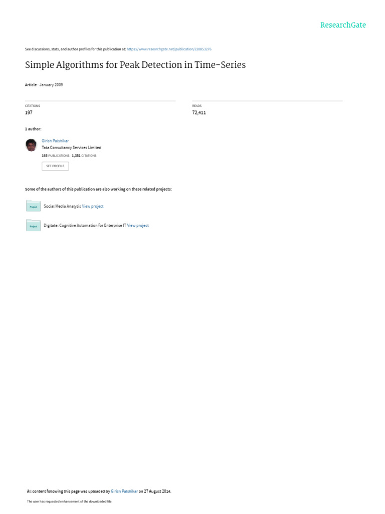 Peak Detection Algorithms in Time-Series | PDF | Time Series | Wavelet