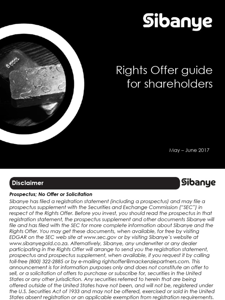 Rights Offer Guide | Download Free PDF | American Depositary Receipt ...