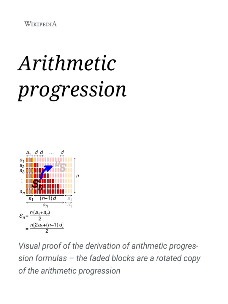 Arithmetic progression | PDF | Arithmetic | Elementary Mathematics Arithmetic progression | PDF | Arithmetic | Elementary Mathematics