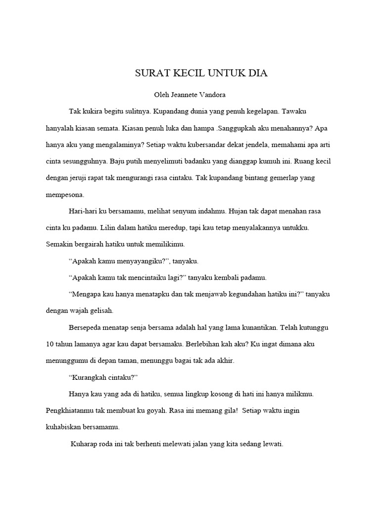 Surat Kecil Untuk Dia | PDF | Puisi