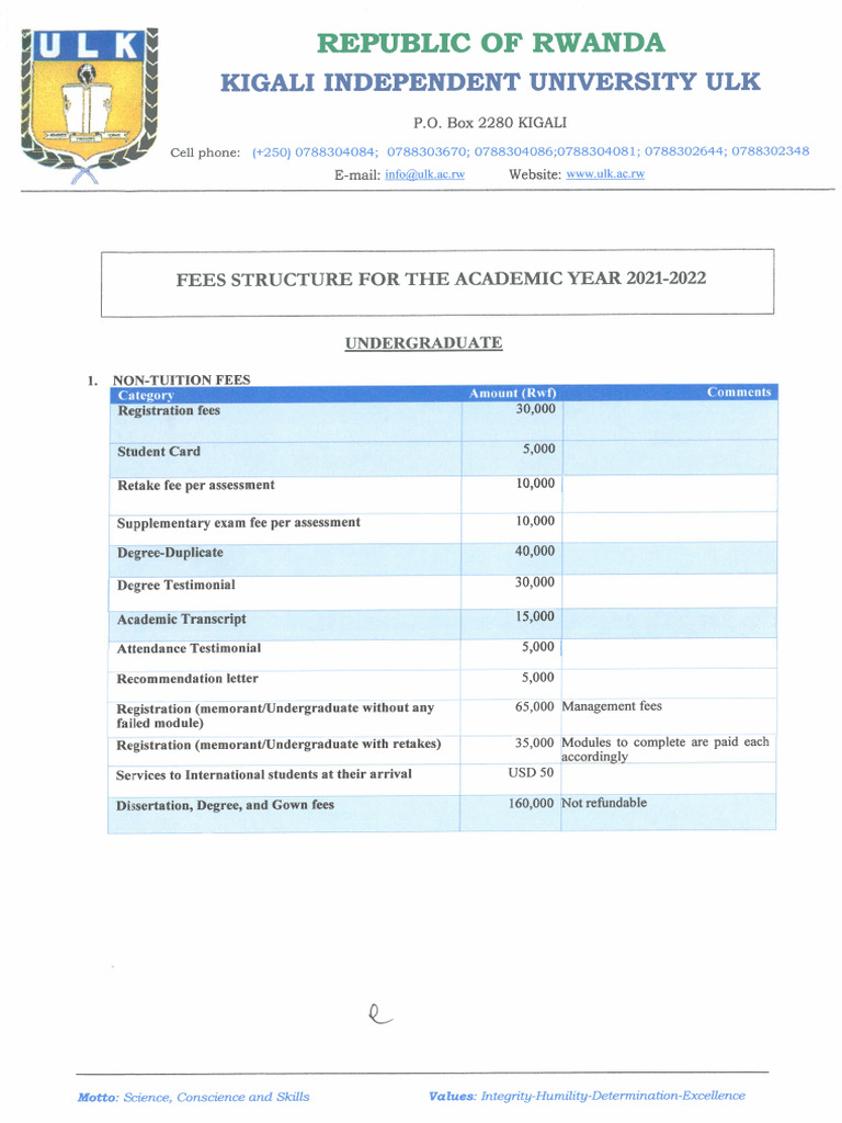 Fees Structure 2021 2022 | PDF