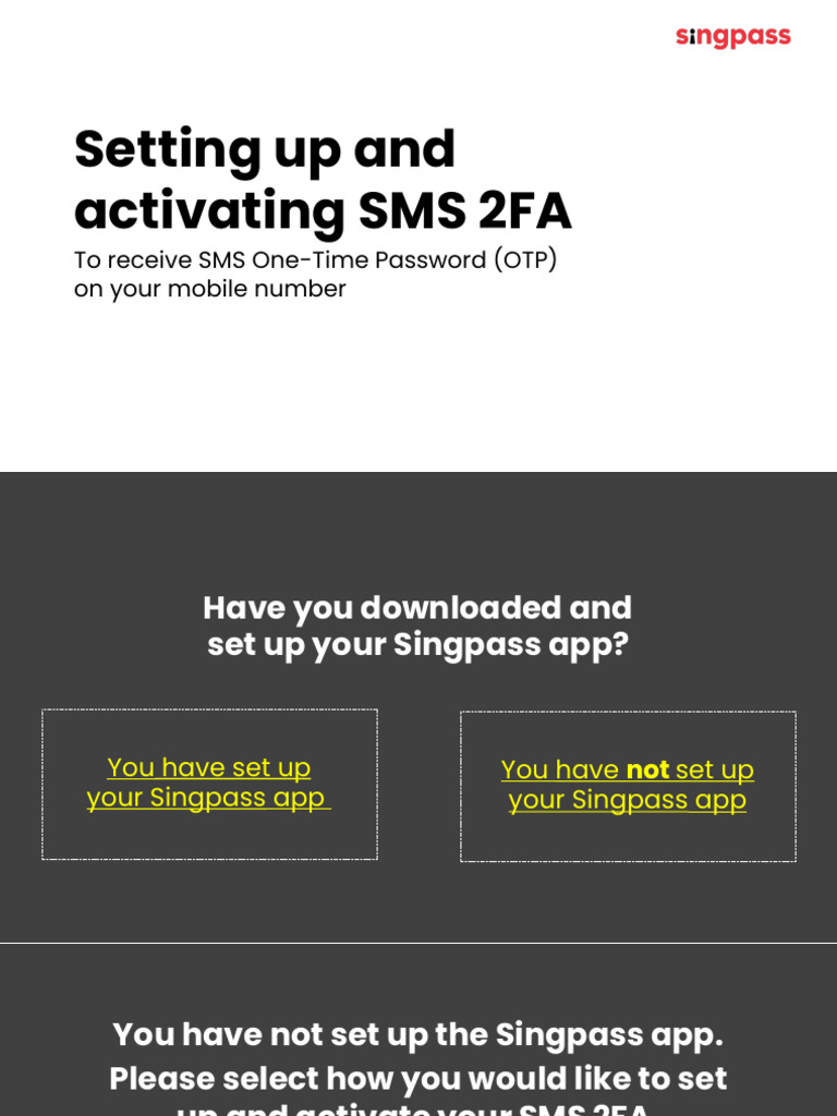 Singpass Set Up SMS 2FA Guide | PDF | Personal Identification Number ...