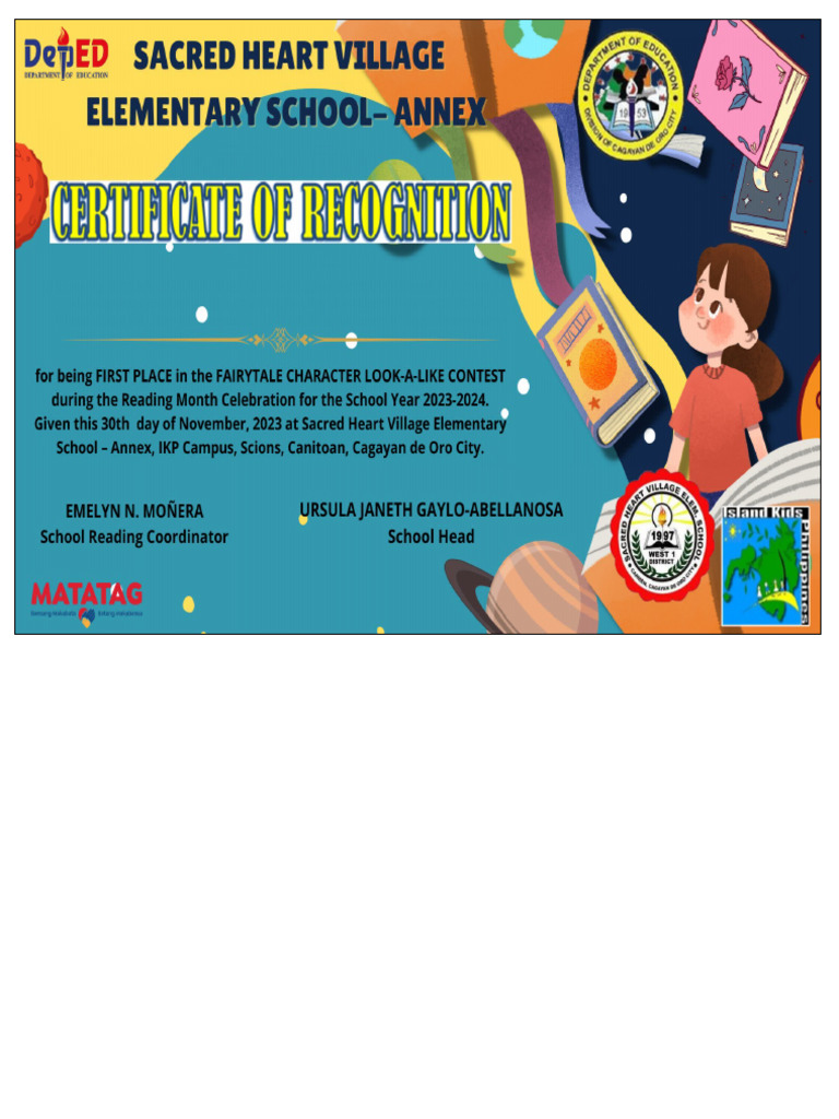 Certificate Reading Month 2023 | PDF