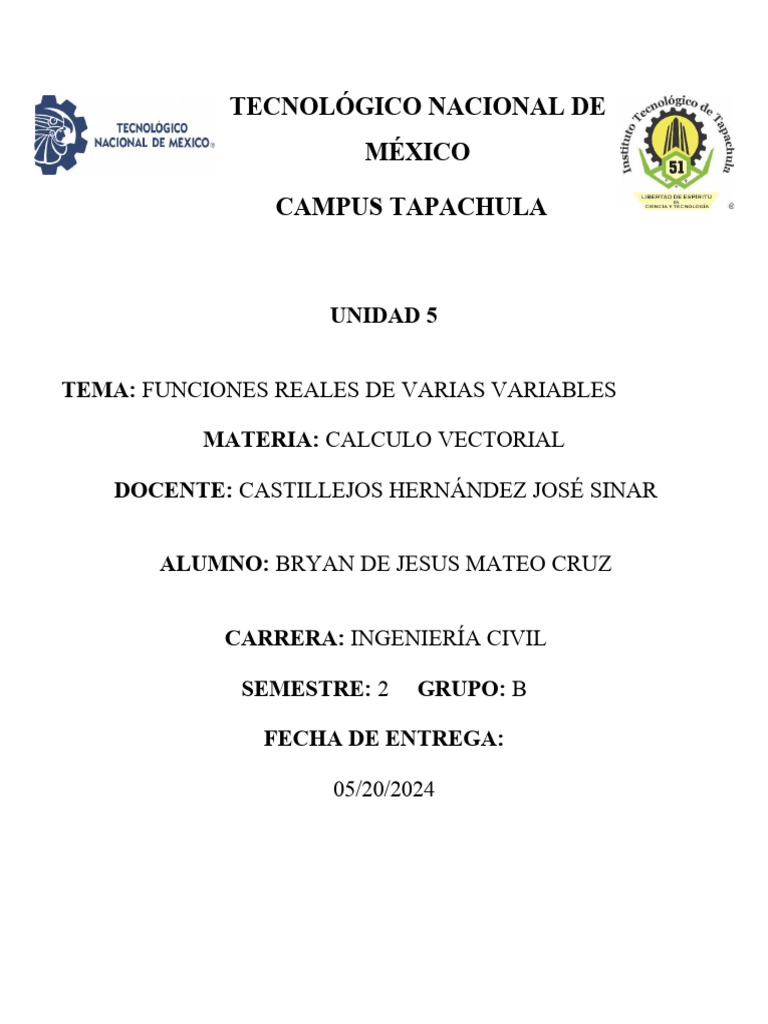 UNIDAD5 Final | PDF | Integral | Vector Euclidiano