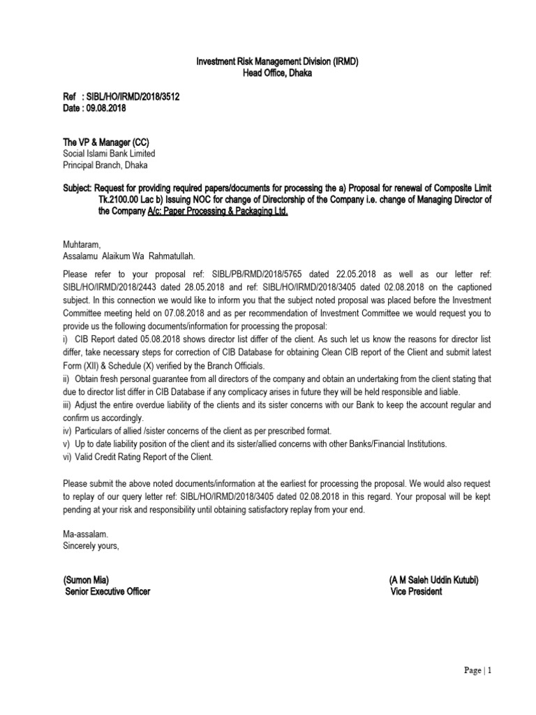 Letter To Branch - 2018 | PDF | Business | Economies