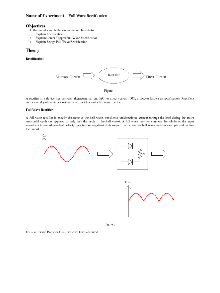 Full Wave Rectification | PDF | Rectifier | Diode