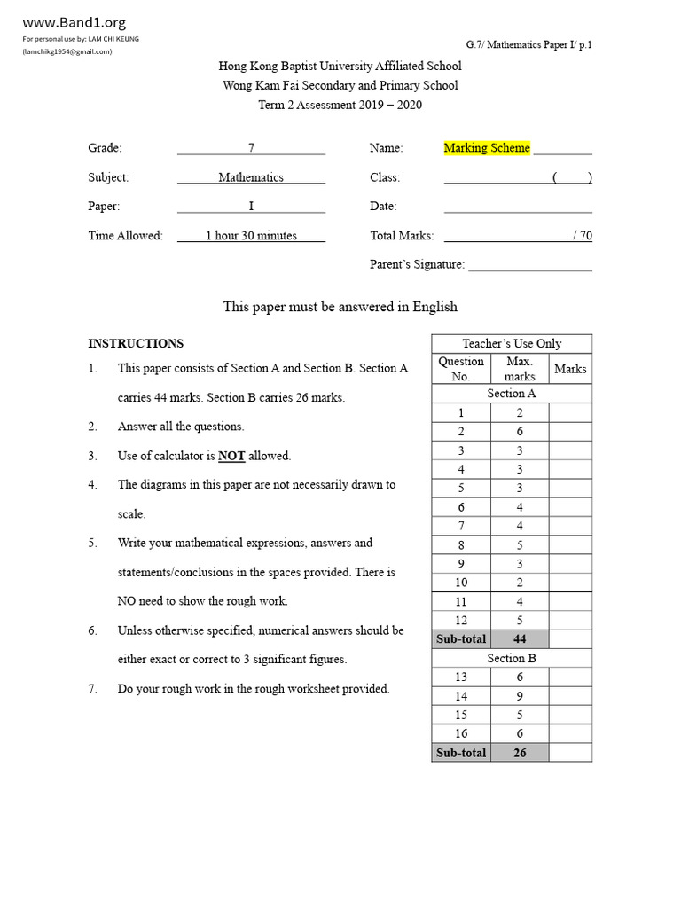 F1 Maths 202 | PDF | Mathematics
