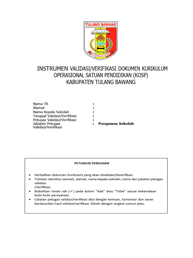 Intrumen Validasi Kosp | PDF | Bisnis