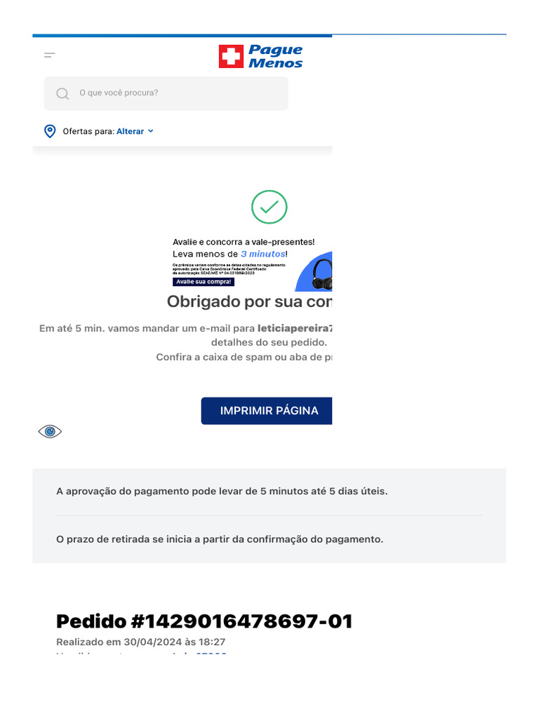 Pedido Confirmado | PDF