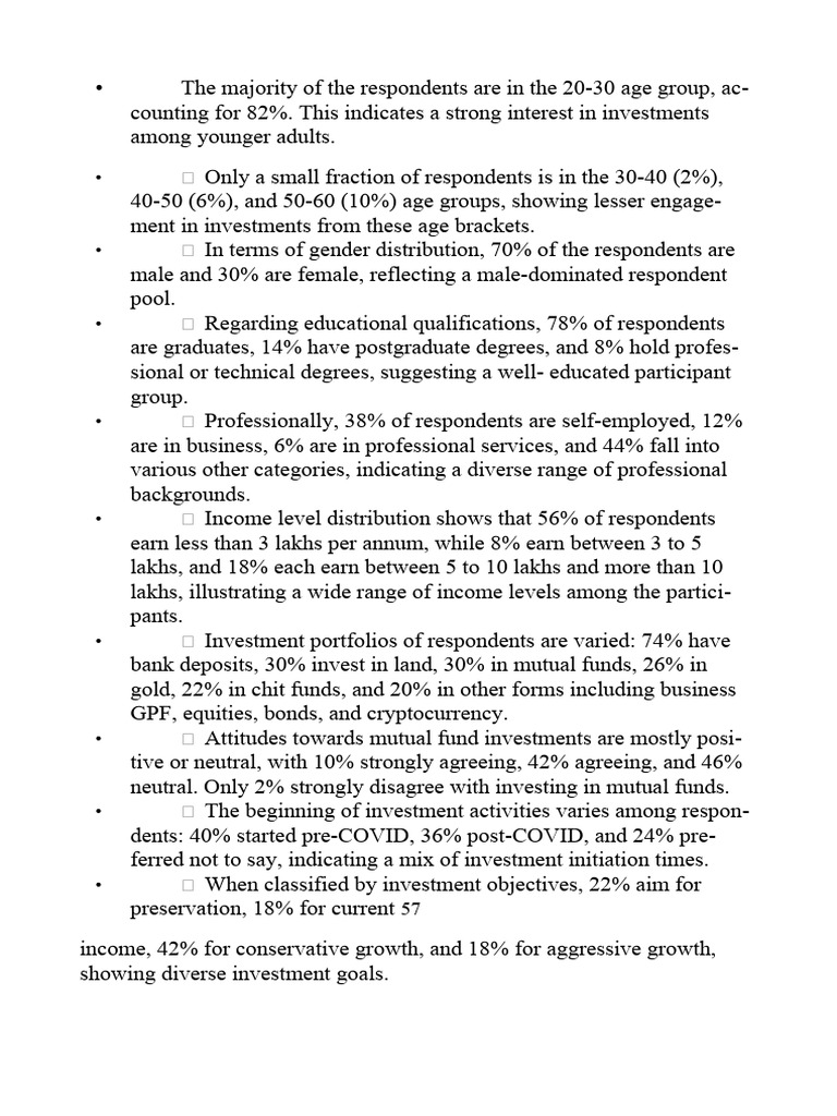 Findings and Suggestions | PDF | Investing | Mutual Funds