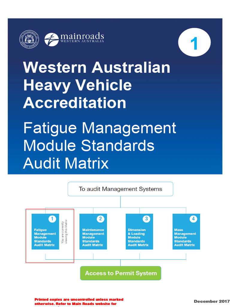 Fatigue Management Module Audit Matrix | PDF | Audit | Regulatory ...
