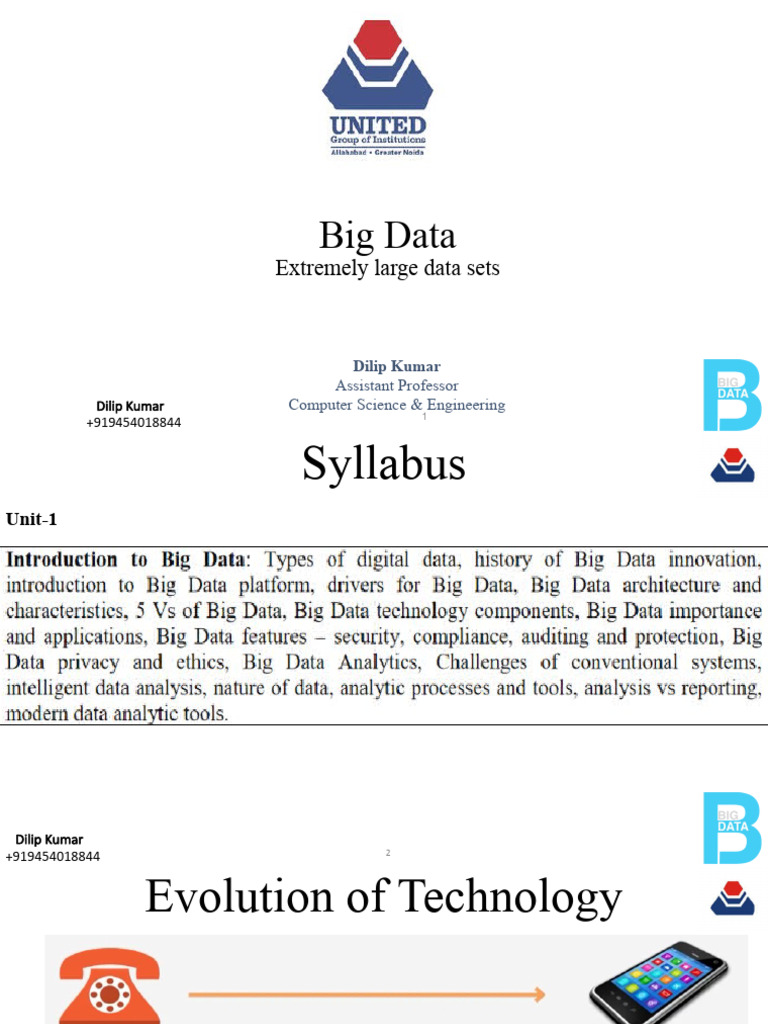 Unit - Big - Data - (DK - PPT) - Part - 1 | PDF | Big Data | Data Model