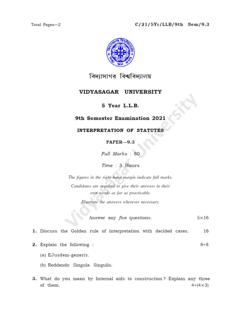Law LLB 9.3 | PDF | Statutory Interpretation | Legal Documents