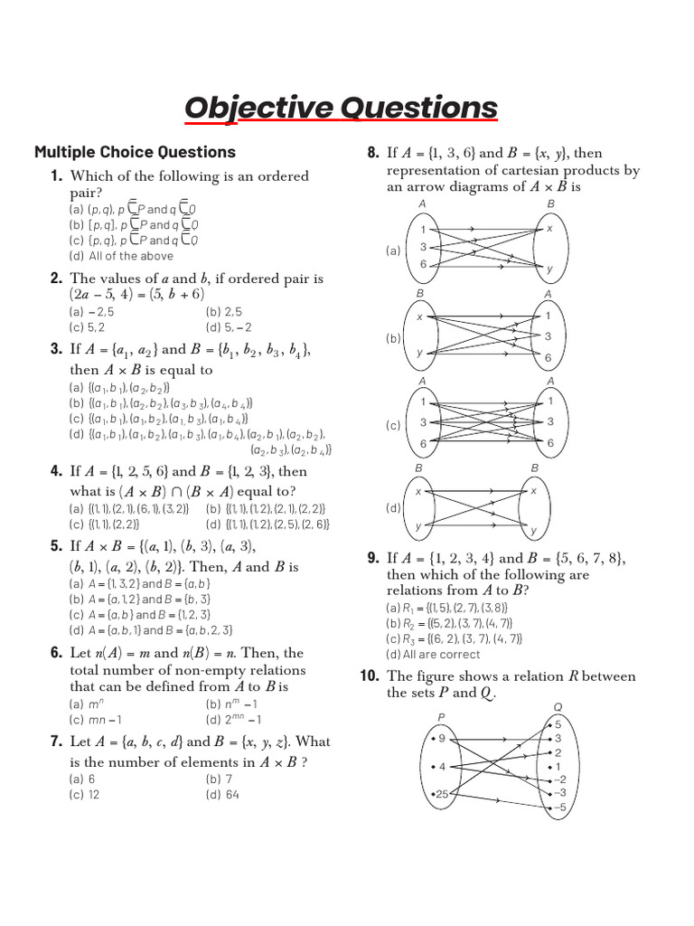 Chapter 2 Sheet Class 11th | PDF | Mathematical Relations ...