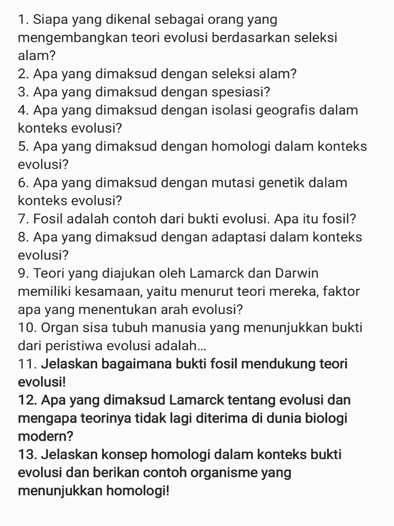 Soal Evolusi - 240122 - 212235 | PDF