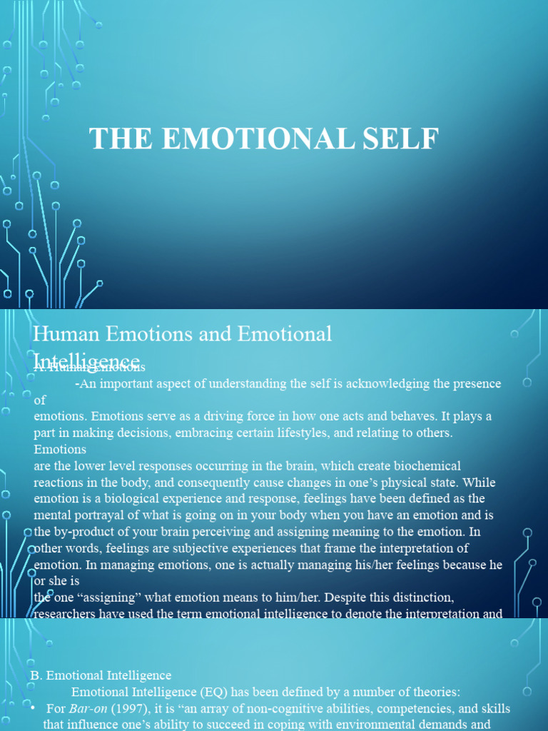 The Emotional Self | PDF | Emotions | Emotional Self Regulation