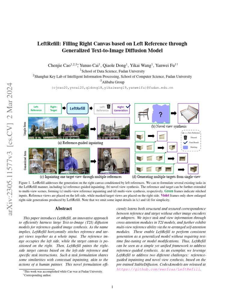 LeftRefill - Filling Right Canvas Based On Left Reference Through ...