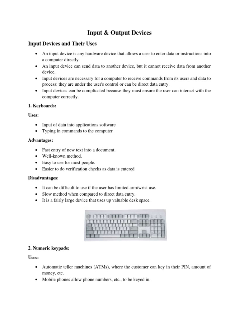 2 Input&OutputDevices | PDF | Printer (Computing) | Image Scanner