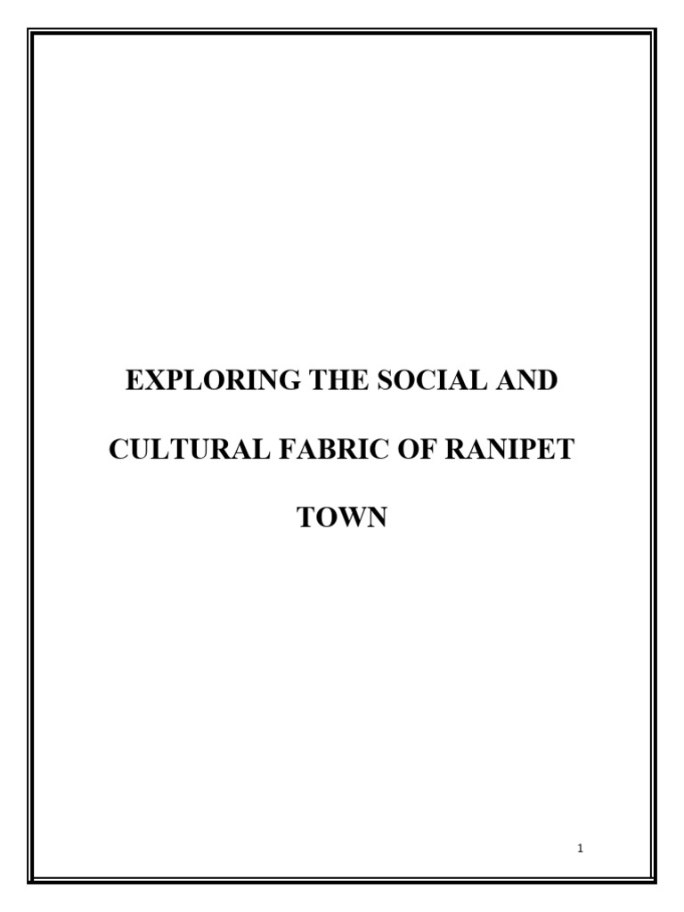 Exploring The Social and Cultural Fabric of Ranipet Town | PDF ...