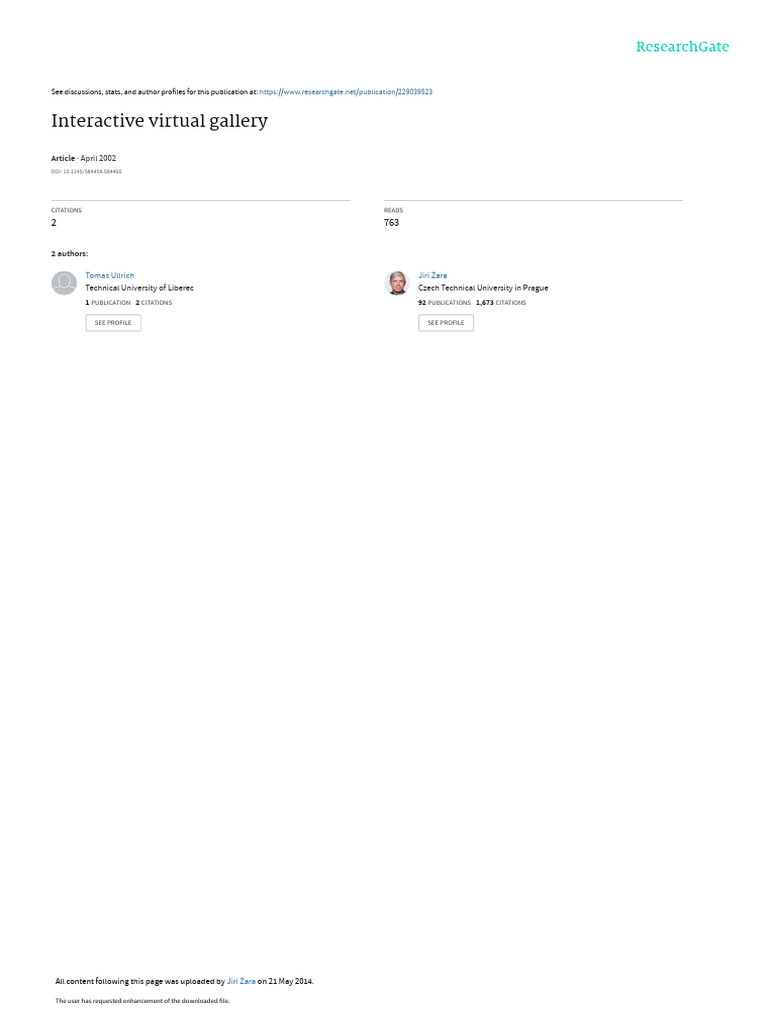 Interactive Virtual Gallery Design Tool | PDF | 3 D Computer Graphics ...